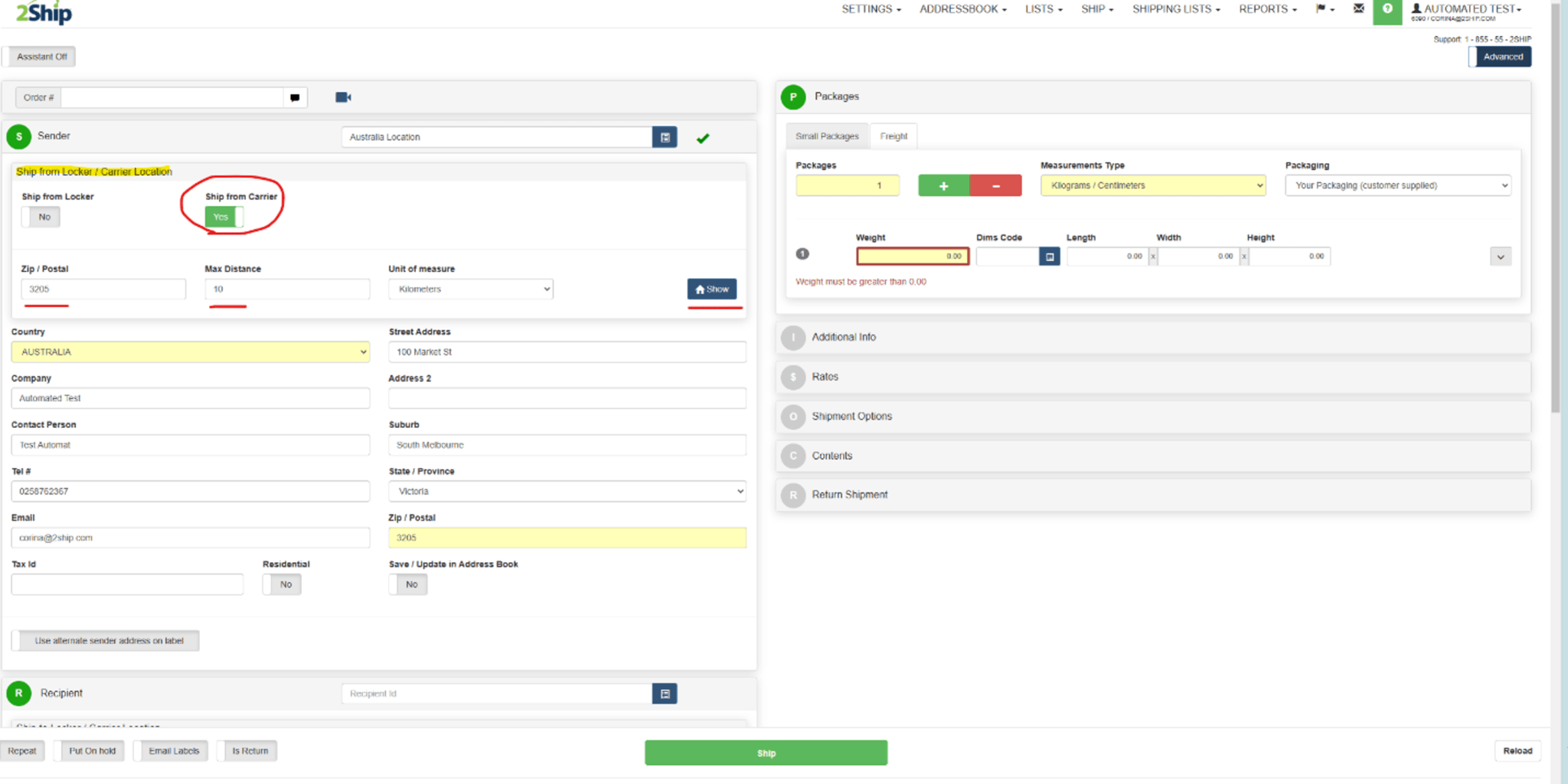 Pick Up and Drop Off Locations in 2Ship - Freight Controller